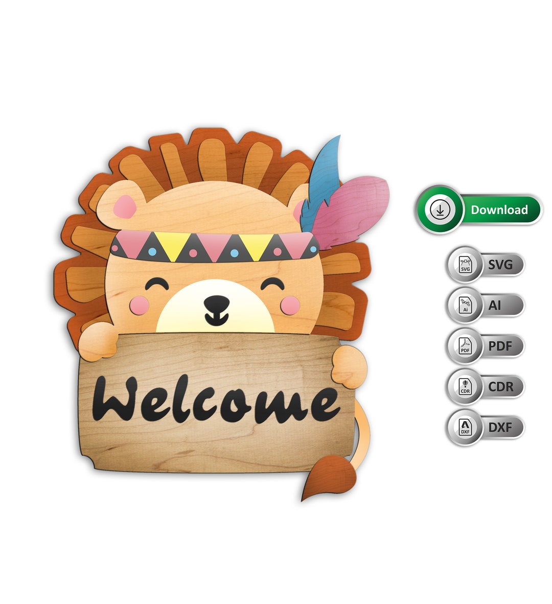 Welcome Baby Sign SVG, Wooden Baby Name Sign, Animal Nursery Decor ...