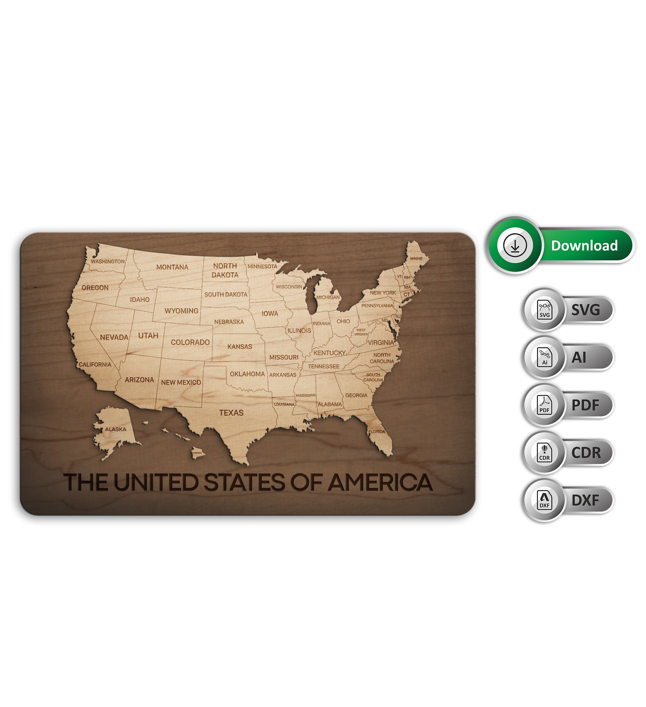 United States Svg, Push Pin Travel Map Svg, Personalized States Map SVG ...