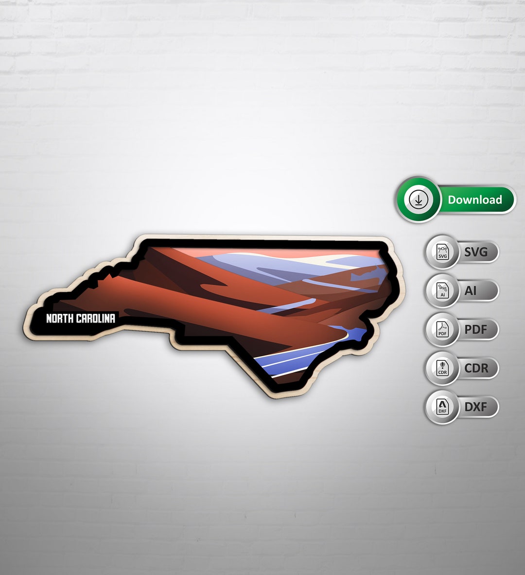 North Caroline SVG, Laser Cut File, American States, United States SVG ...