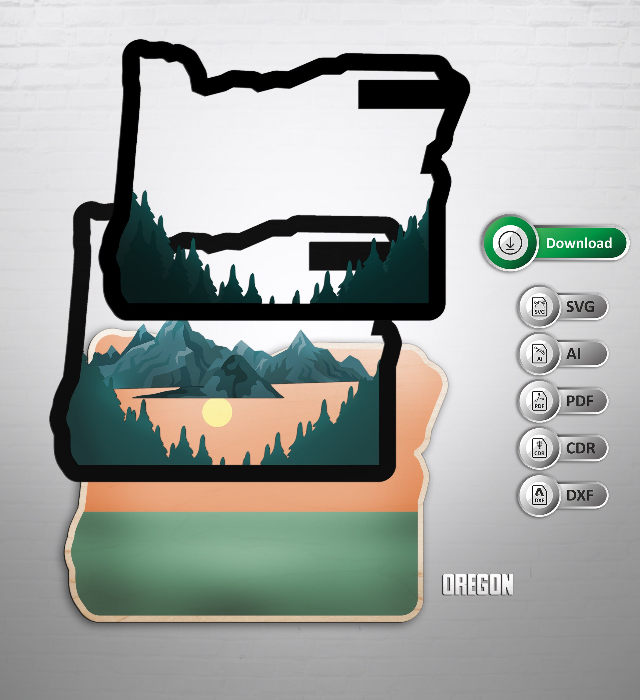 Oregon SVG, Laser Cut File, American States, United States SVG, Cricut ...
