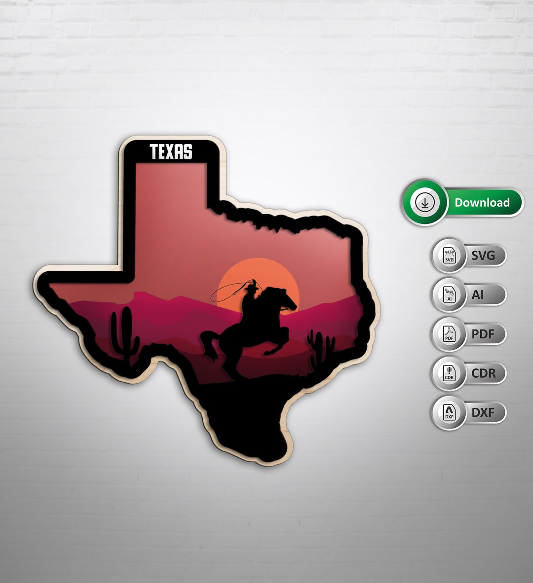Texas SVG, Laser Cut File, American States, United States SVG, Cricut ...