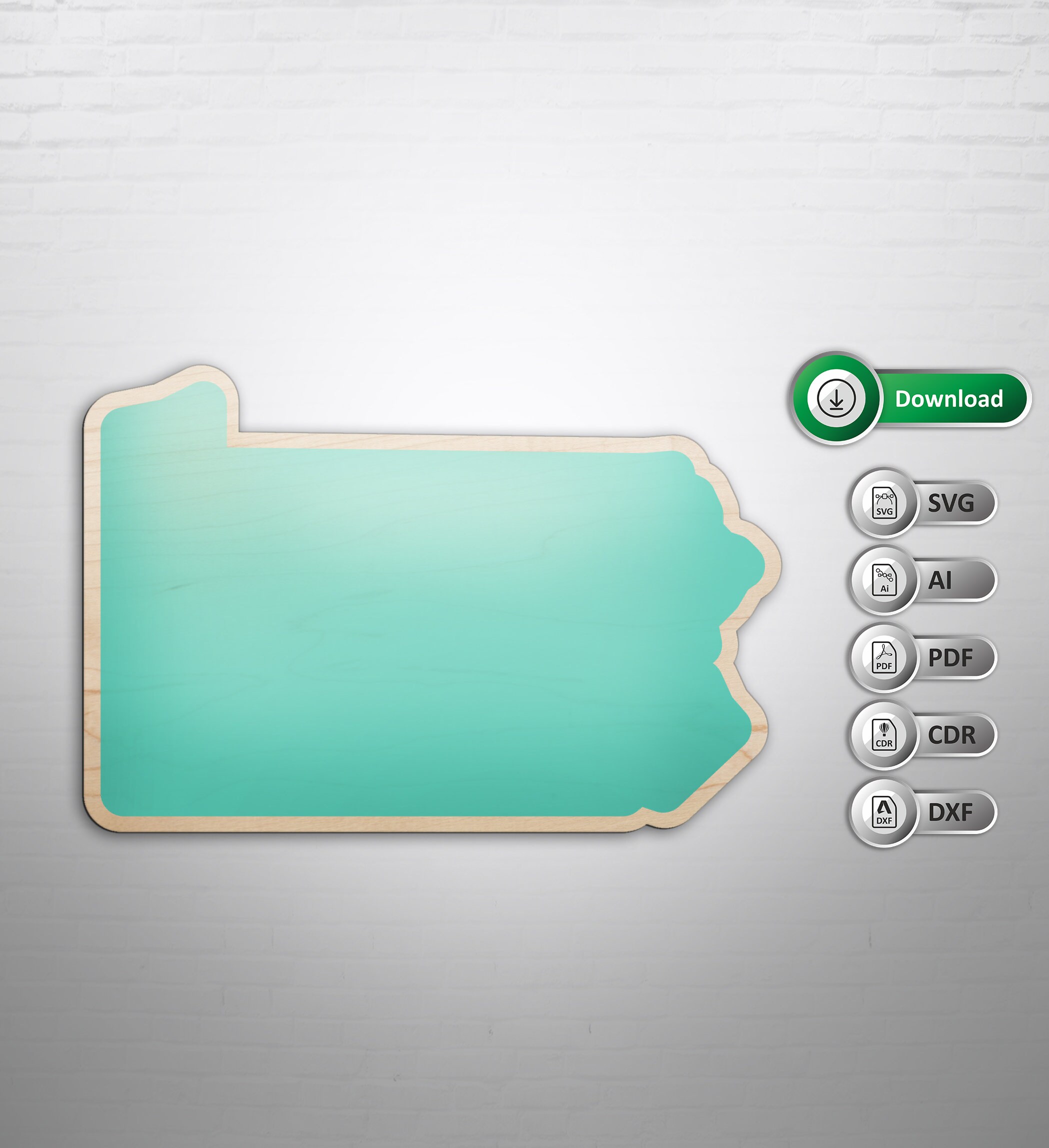 Pennsylvania SVG, Laser Cut File, American States, United States SVG ...