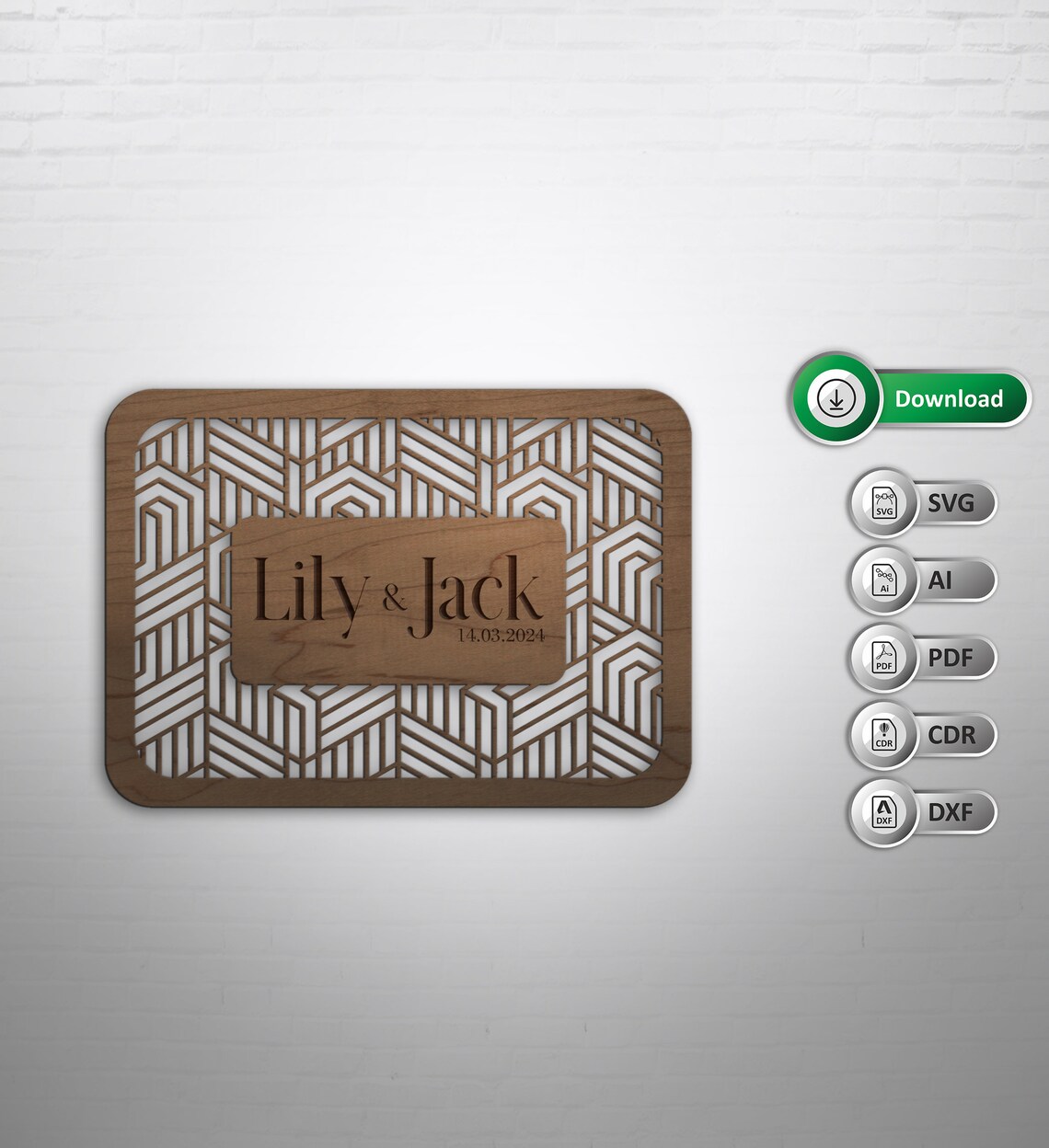 Wooden Name Card Box SVG, Wedding Card Box SVG, Wedding Name Decor SVG ...