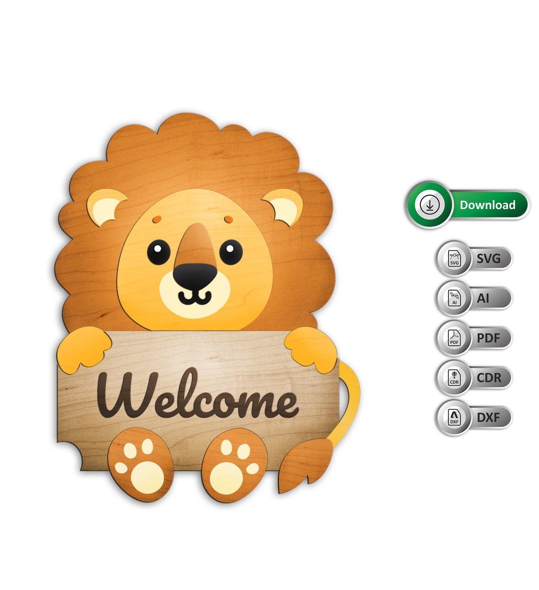 Personalized Baby Sign SVG, Wooden Lion Baby Sign SVG, Animal Baby Sign ...