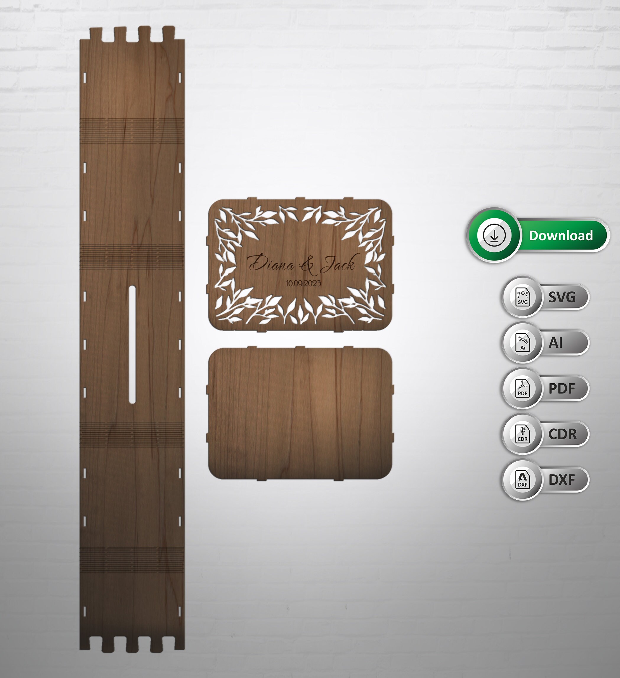 Wedding Card Box SVG, Engraved Wooden Box SVG, Wedding Box SVG, Wedding ...