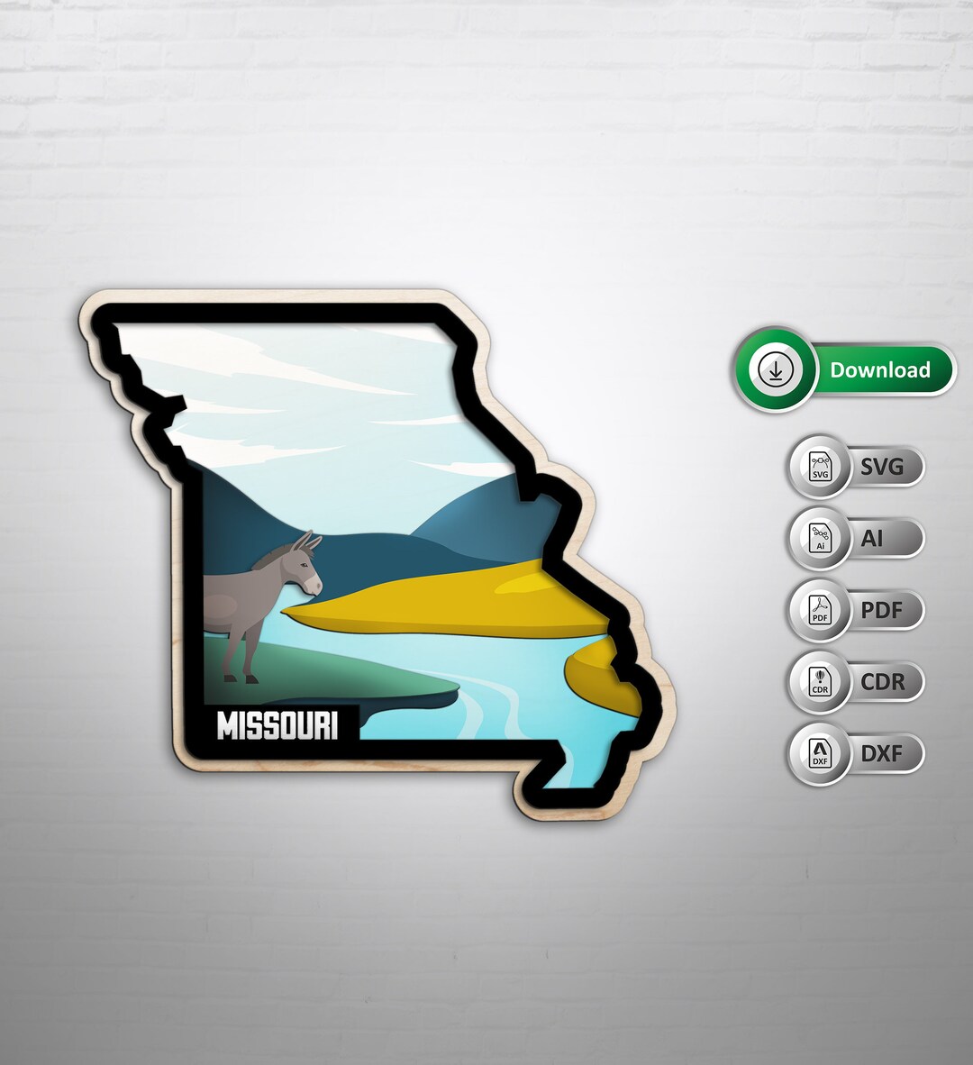 Missouri SVG, Laser Cut File, American States, United States SVG ...