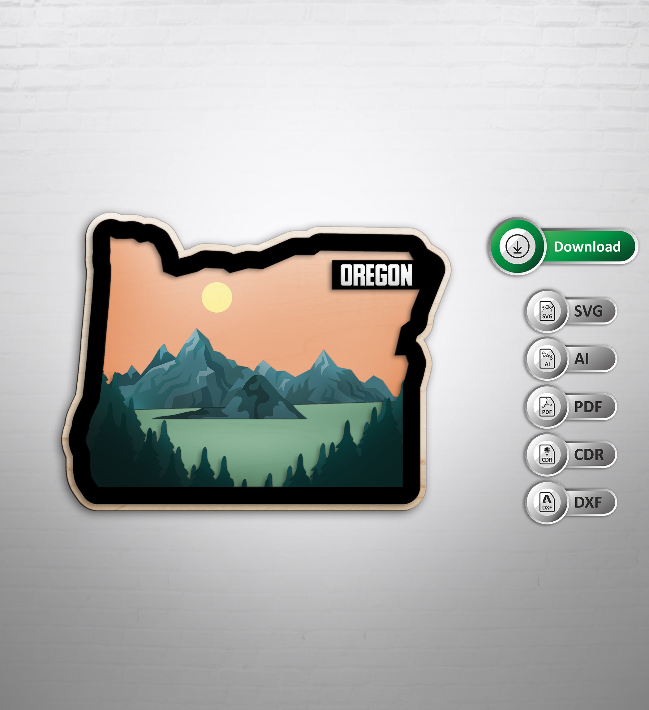 Oregon SVG, Laser Cut File, American States, United States SVG, Cricut ...