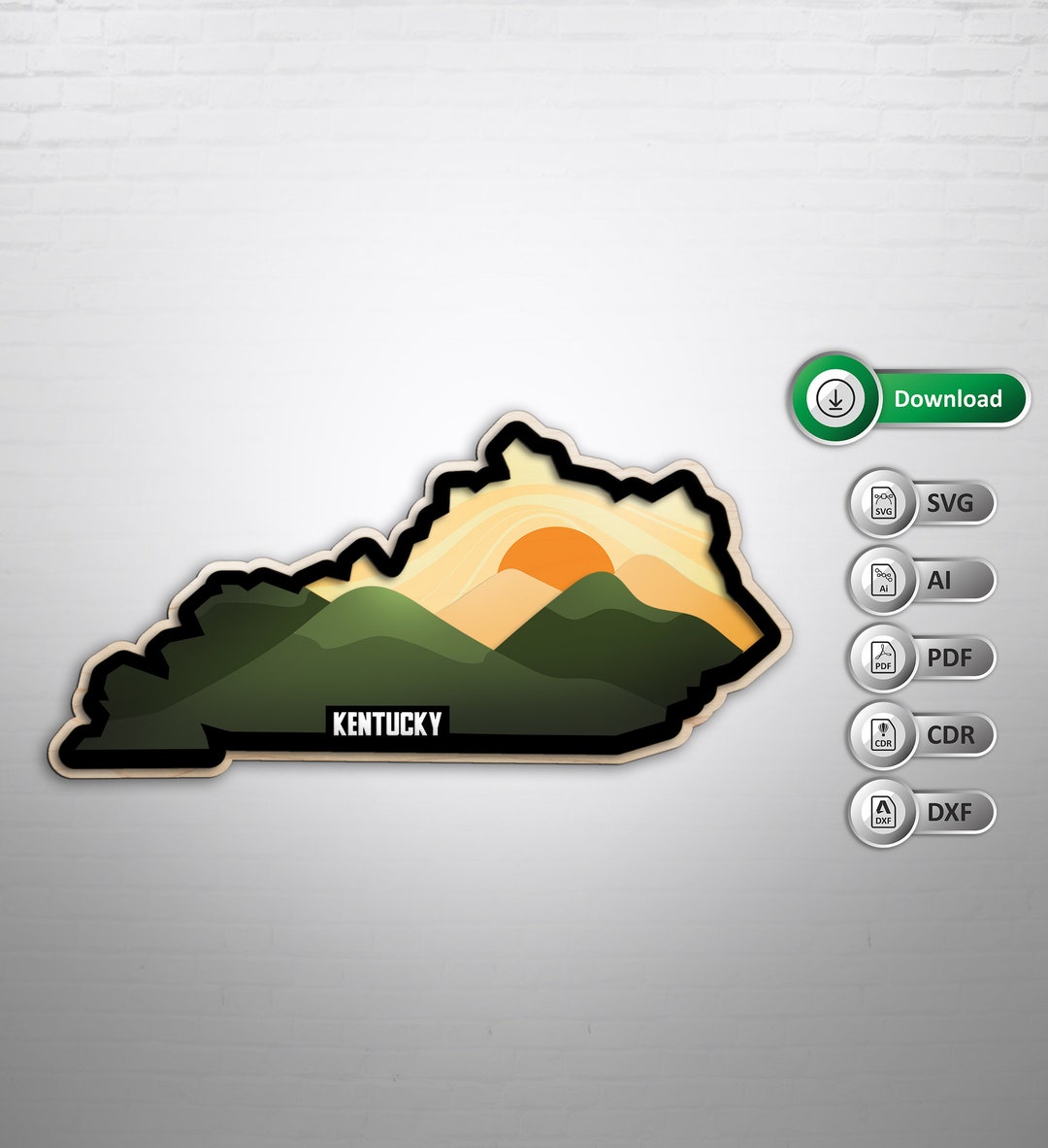 Kentucky SVG, Laser Cut File, American States, United States SVG ...