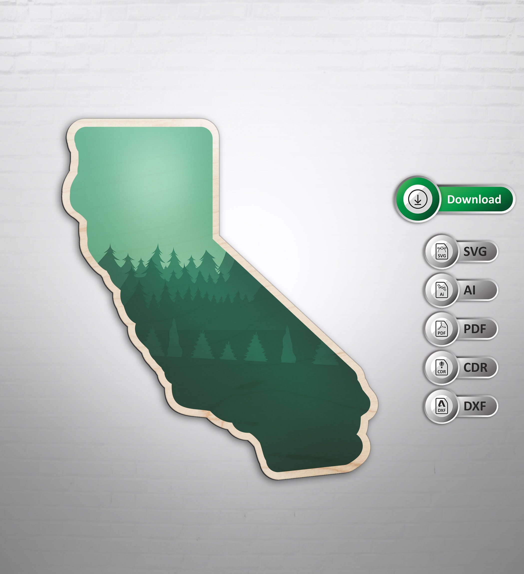 California SVG, Laser Cut File, American States, United States SVG ...