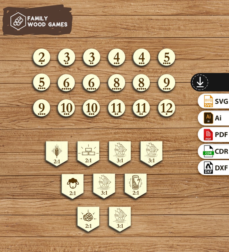 Wooden Game Board SVG Compatible With Settlers Standard-size | Etsy