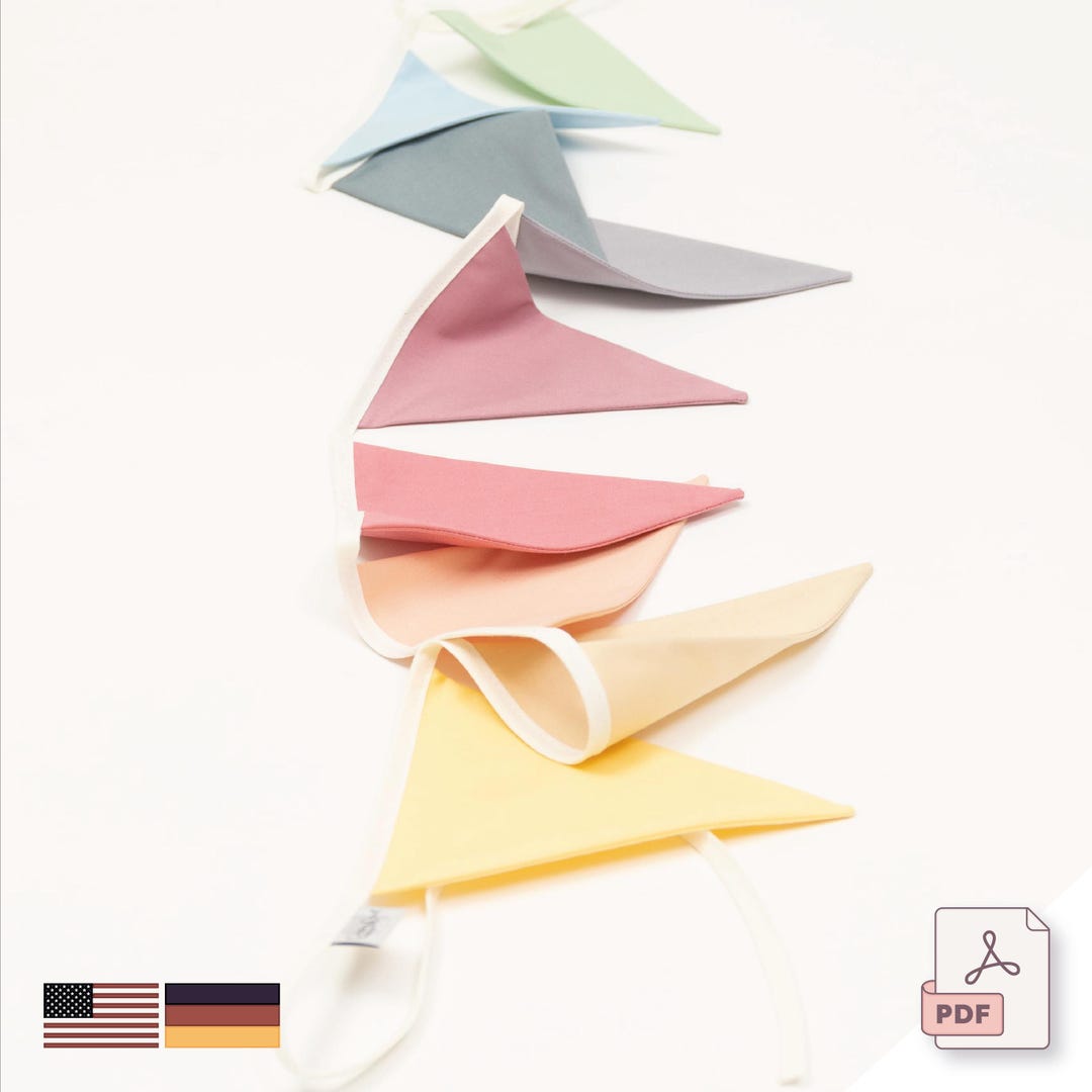 Sewing Pattern and Illustrated Instructions for Fabric Pennant Chain ...
