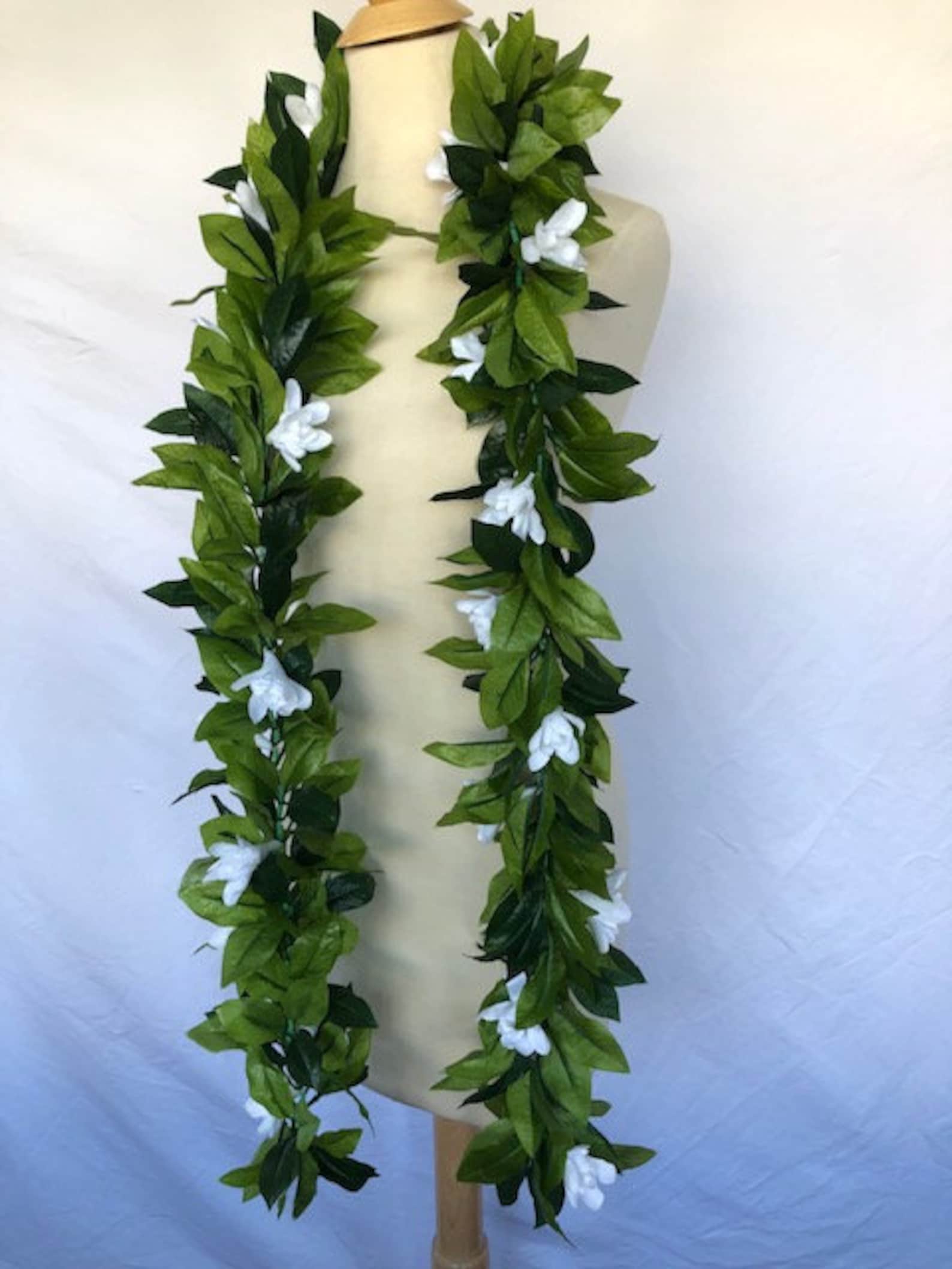 Traditional Maile Lei With White Tuberose artificial - Etsy