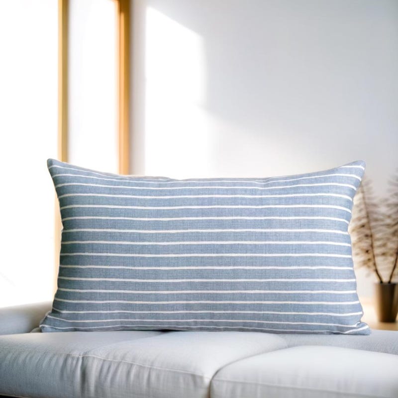 Blue Stripe Pillow - Etsy