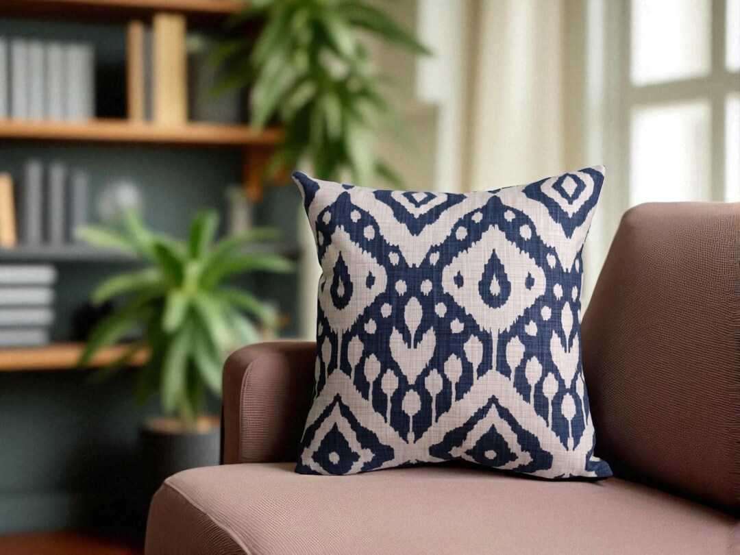 Ikat Design Pillow, Traditional Pillow, Damask Design Cushion, Boho ...