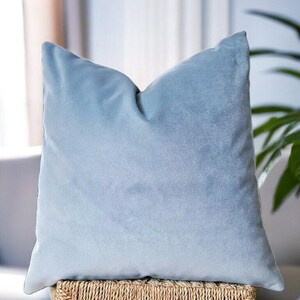 Ice Blue Pillow, Blue Velvet Pillow, Luxury Throw Pillow, Light Blue ...