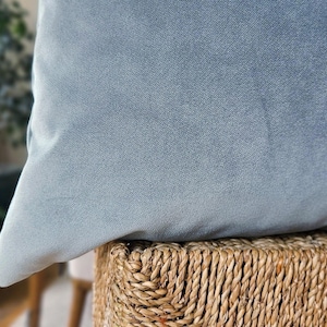 Ice Blue Pillow, Blue Velvet Pillow, Luxury Throw Pillow, Light Blue ...