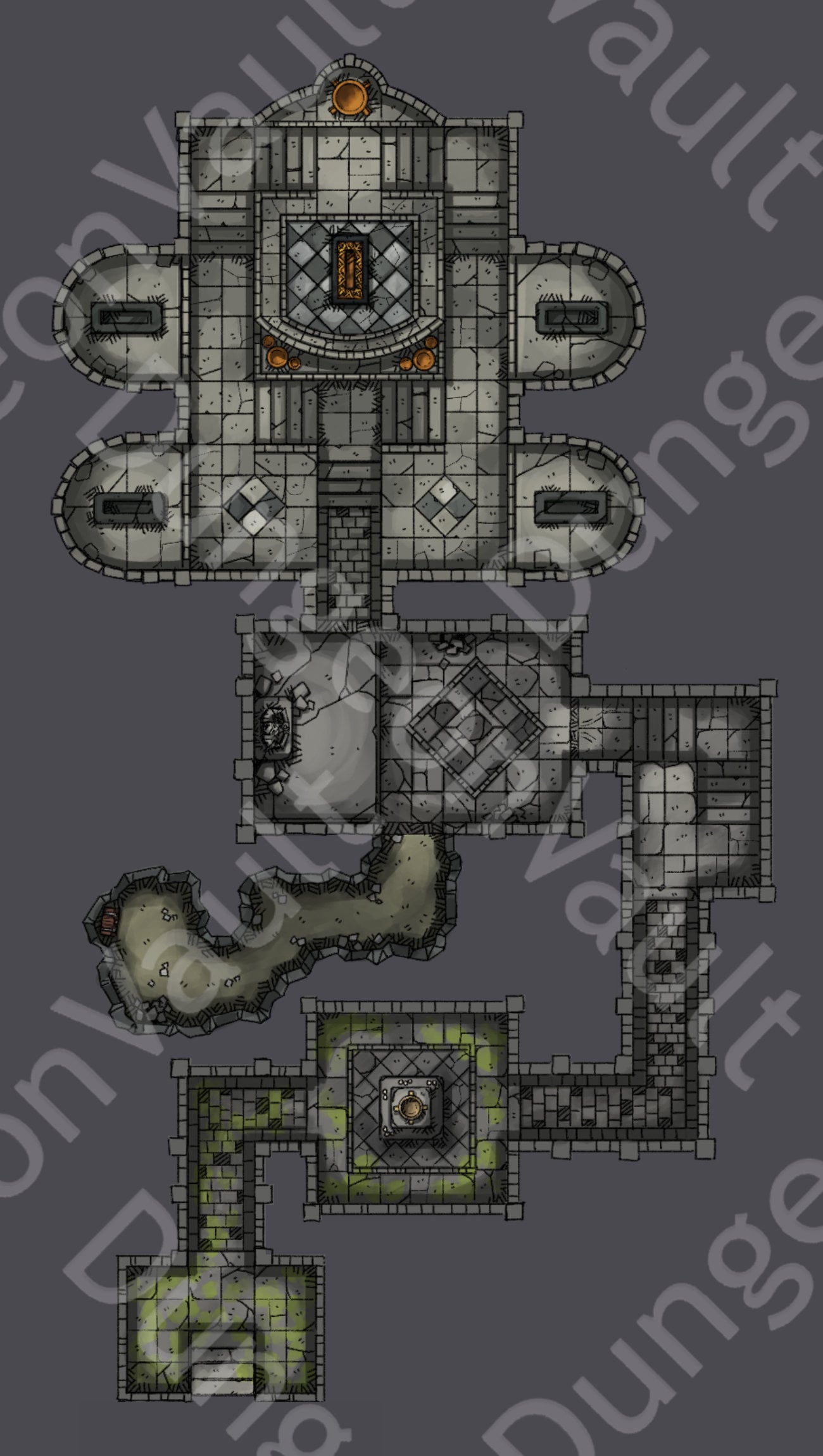 Dnd/rpg Encounter Maps - the Abandoned Tomb & Dungeon - Etsy