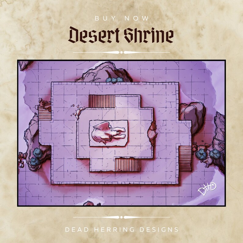 Dnd/rpg Encounter Maps - Desert Shrine Bundle - Etsy