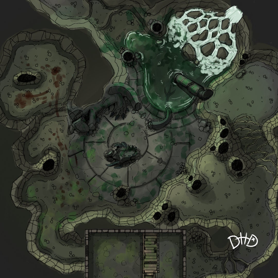 Dnd/rpg Encounter Maps - the Cavern Temple - Etsy Canada