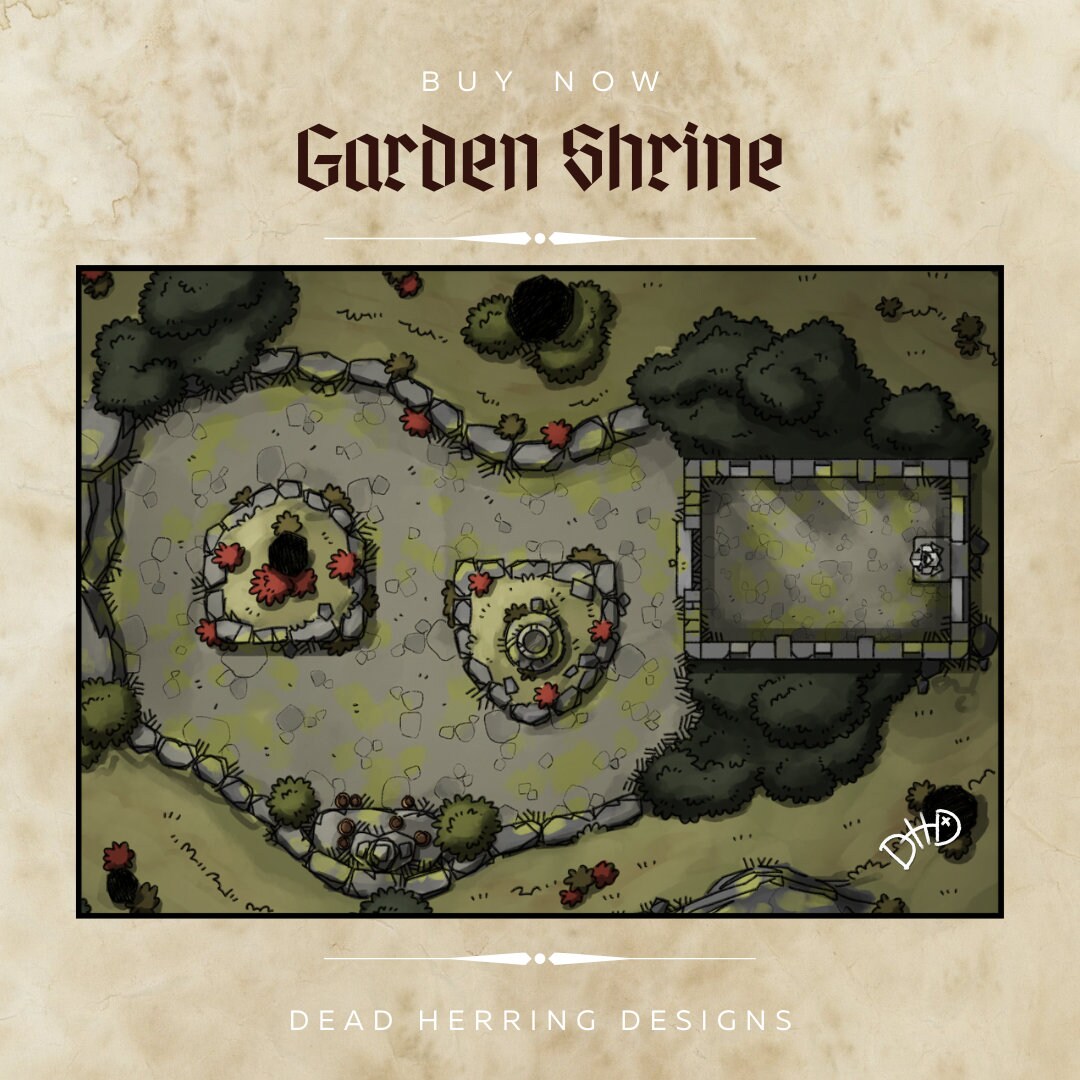 Dnd/rpg Encounter Maps - Garden Shrine Bundle - Etsy
