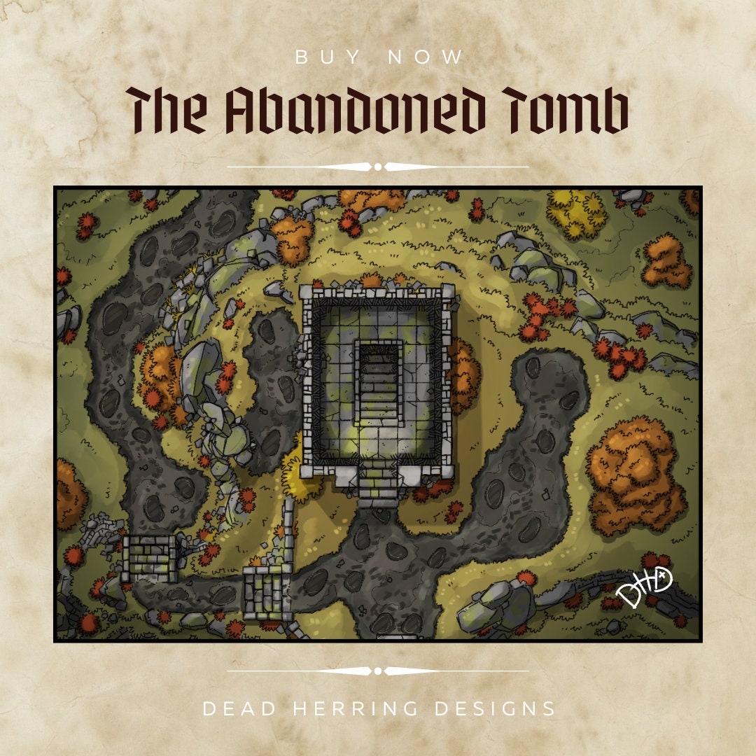 Dnd/rpg Encounter Maps - the Abandoned Tomb & Dungeon - Etsy