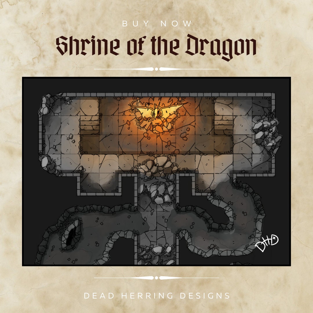 Dnd/rpg Encounter Maps - Shrine of the "dragon" Bundle - Etsy