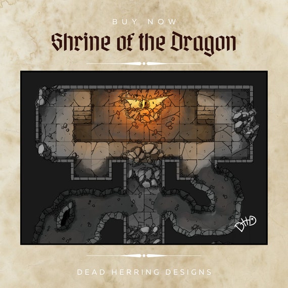 Dnd/rpg Encounter Maps Shrine of the dragon - Etsy