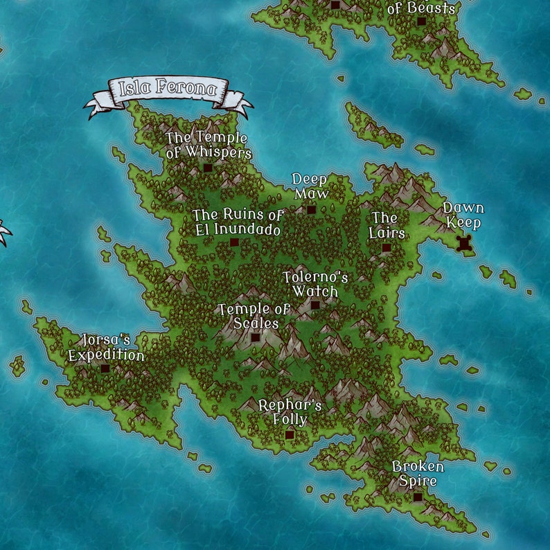 Dnd/rpg Region Maps - Azure Isles Bundle - Etsy