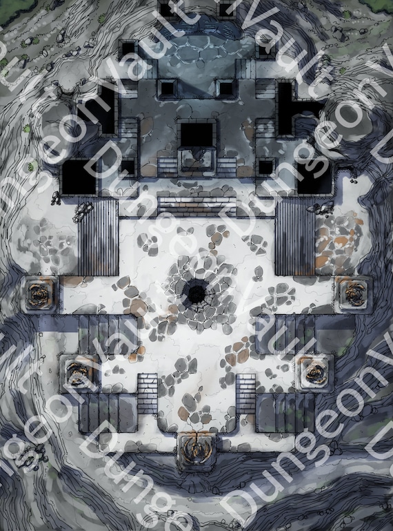 Dnd/rpg Encounter Maps Temple Ruins Dungeon Bundle | Etsy