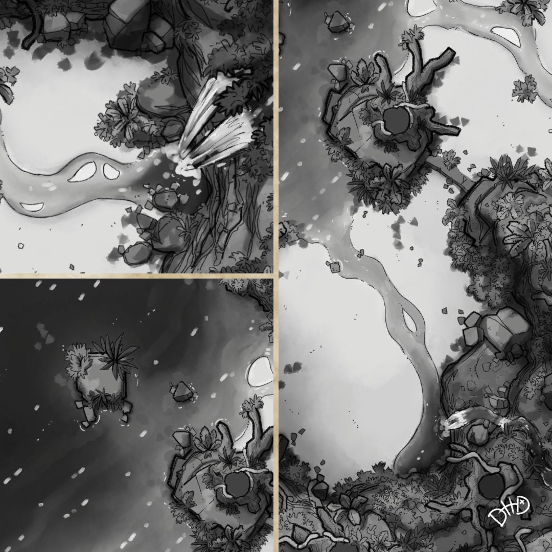 Dnd/rpg Encounter Map - Jungle Cove - Etsy