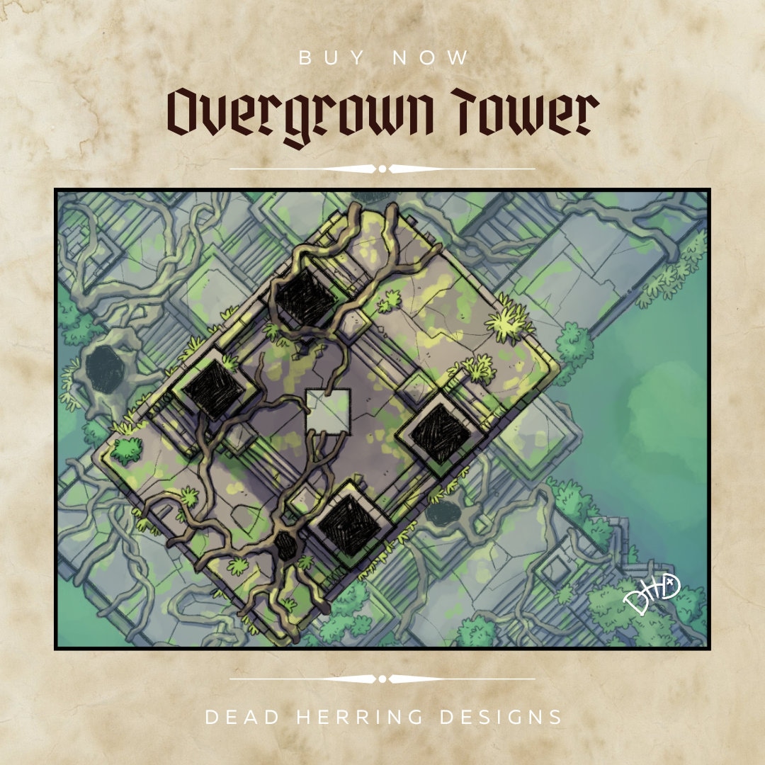 Dnd/rpg Encounter Maps - Overgrown Tower - Map Bundle - Etsy