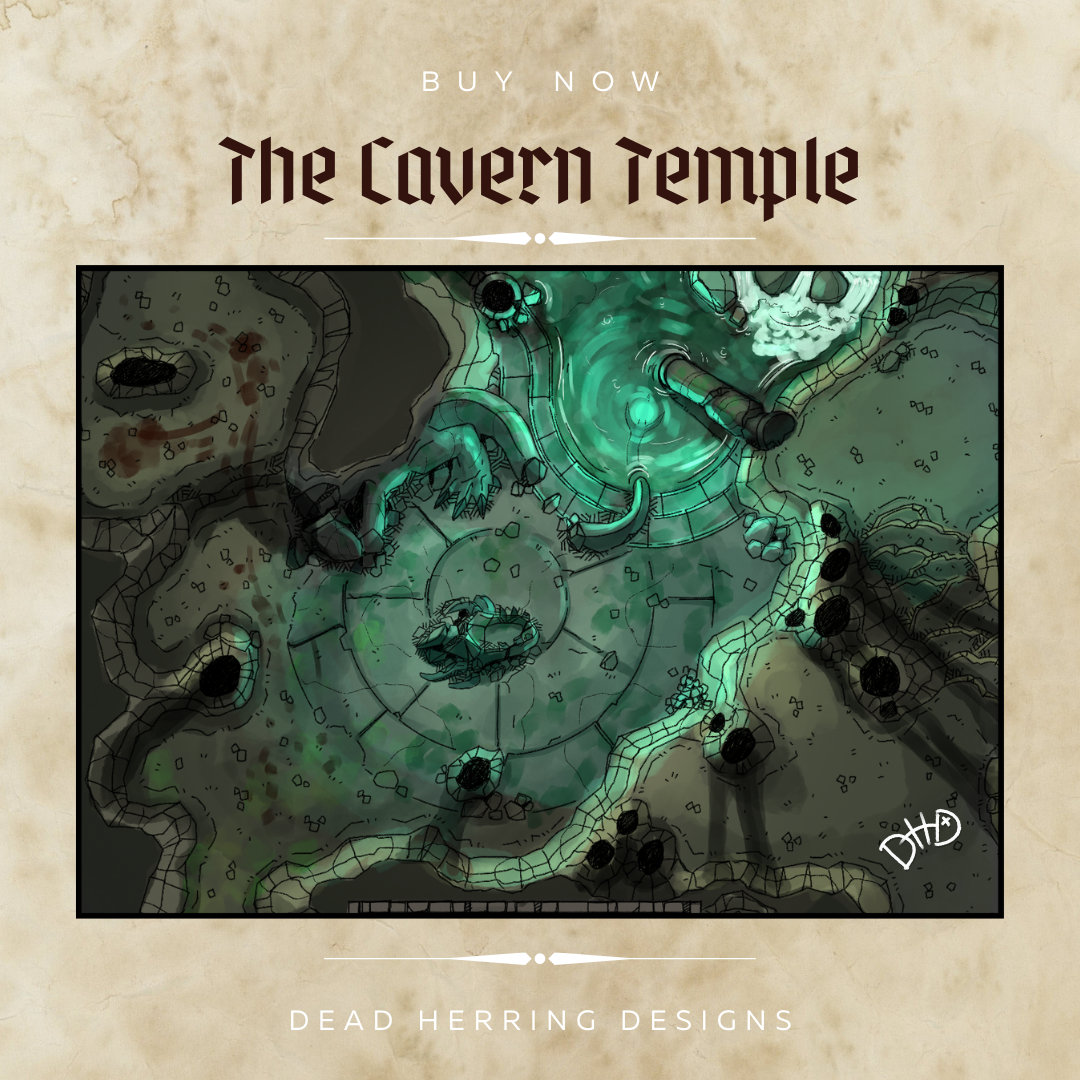 Dnd/rpg Encounter Maps - the Cavern Temple - Etsy