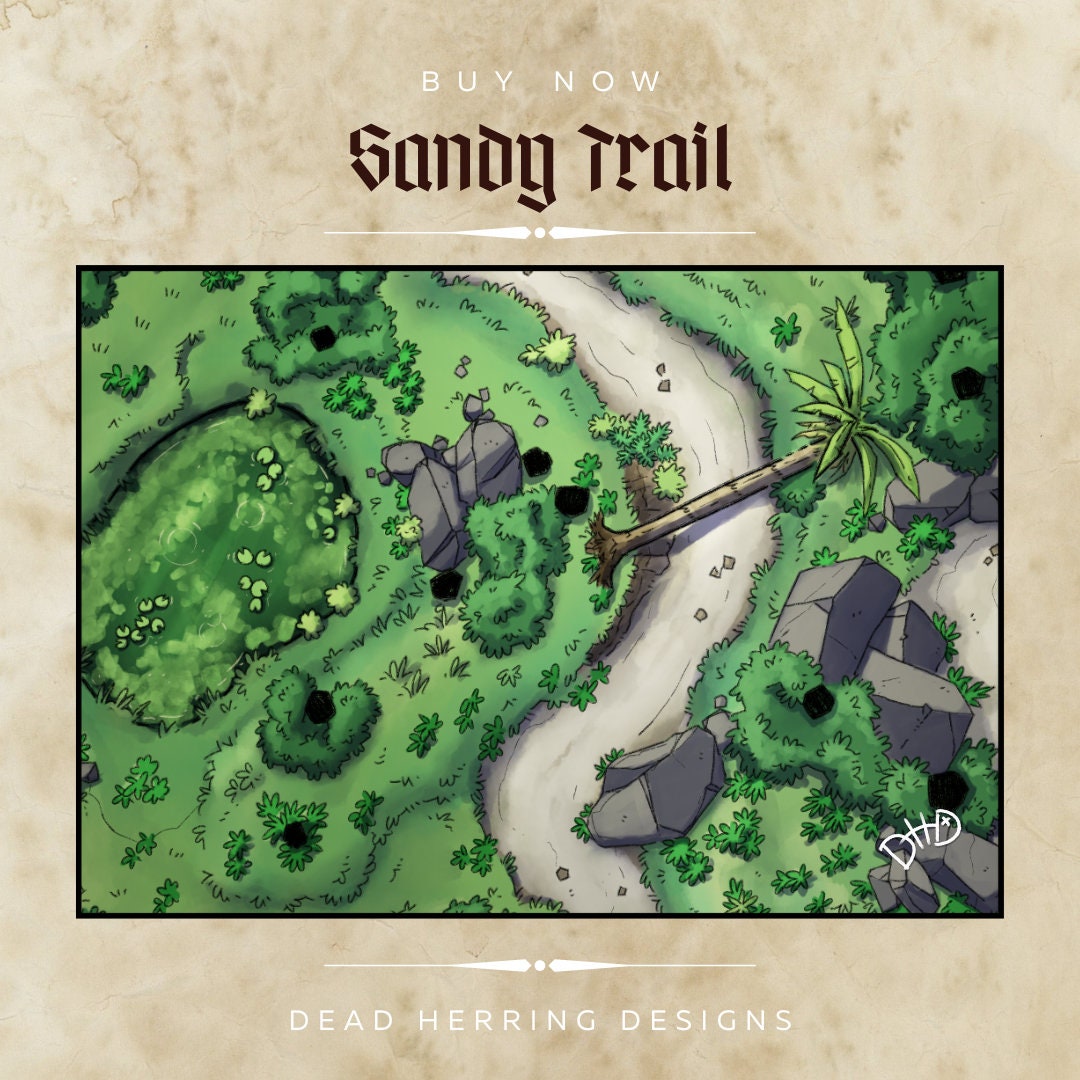 Dnd/rpg Encounter Maps - Sandy Trail - Etsy