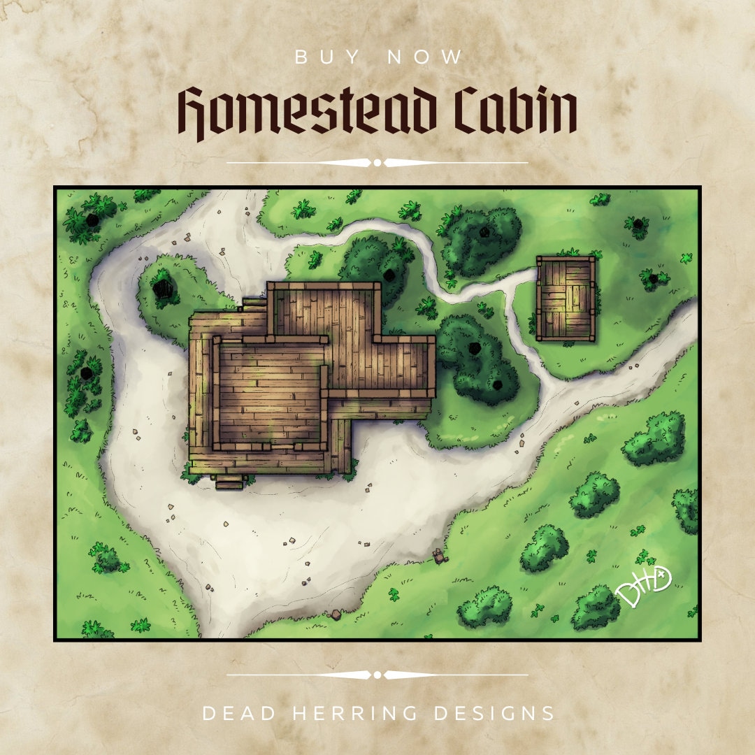 Dnd/rpg Encounter Maps - Homestead Cabin - Etsy