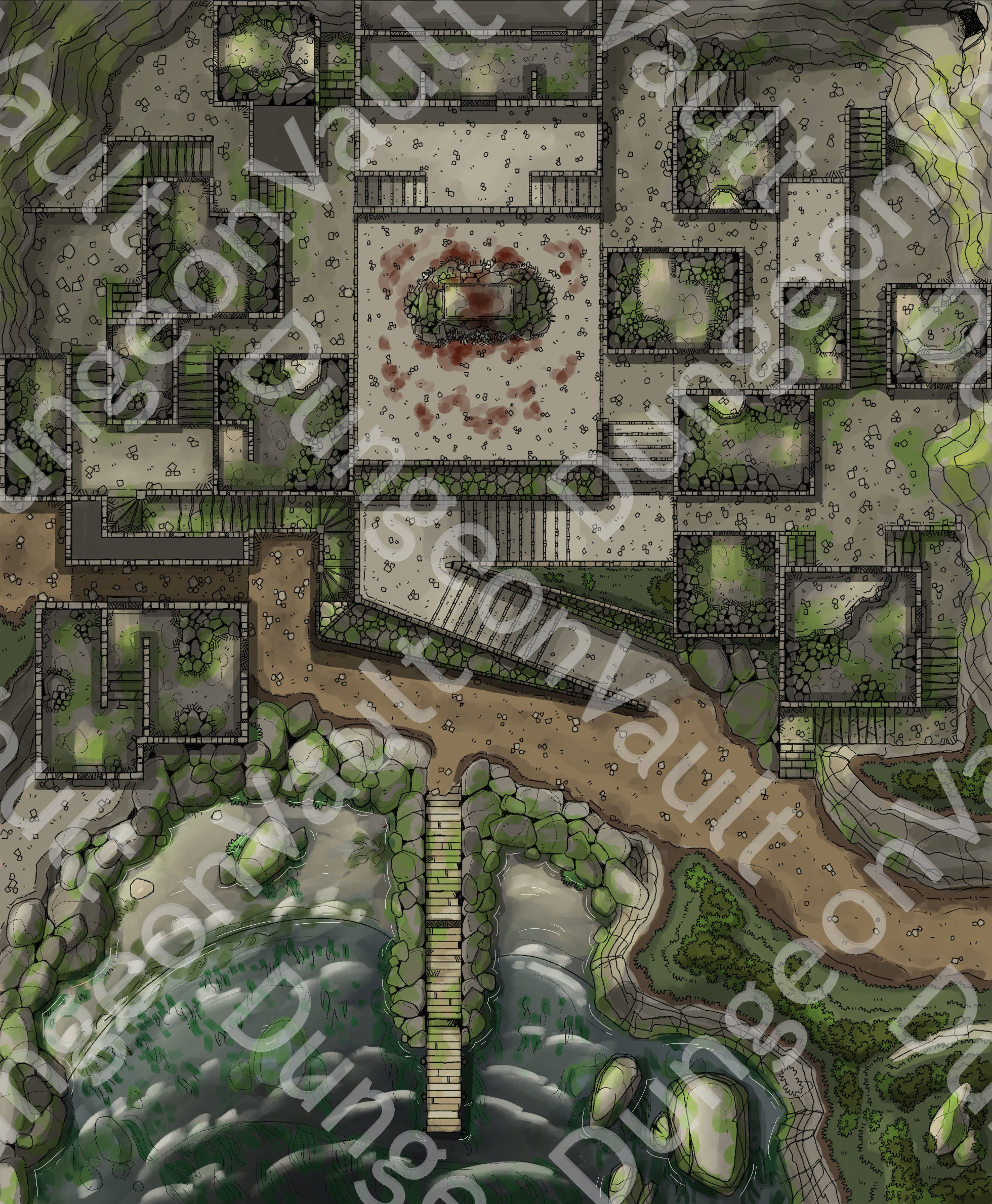 Dnd/rpg Encounter Map - Abandoned Hamlet - Etsy