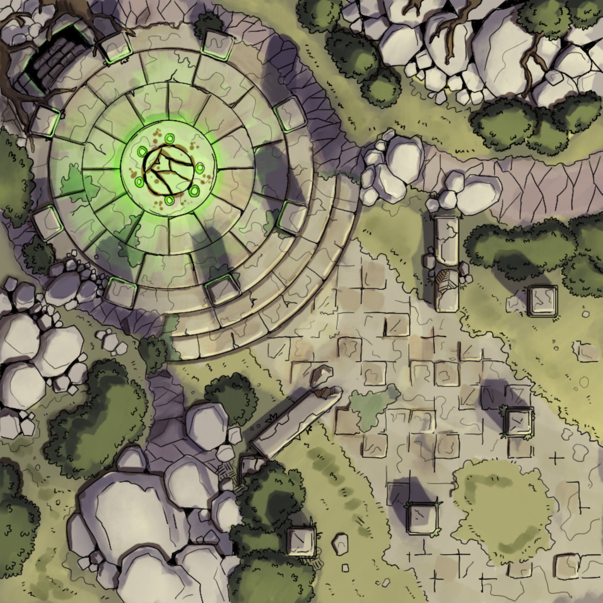 Dnd/rpg Encounter Map Ruin Ritual | Etsy