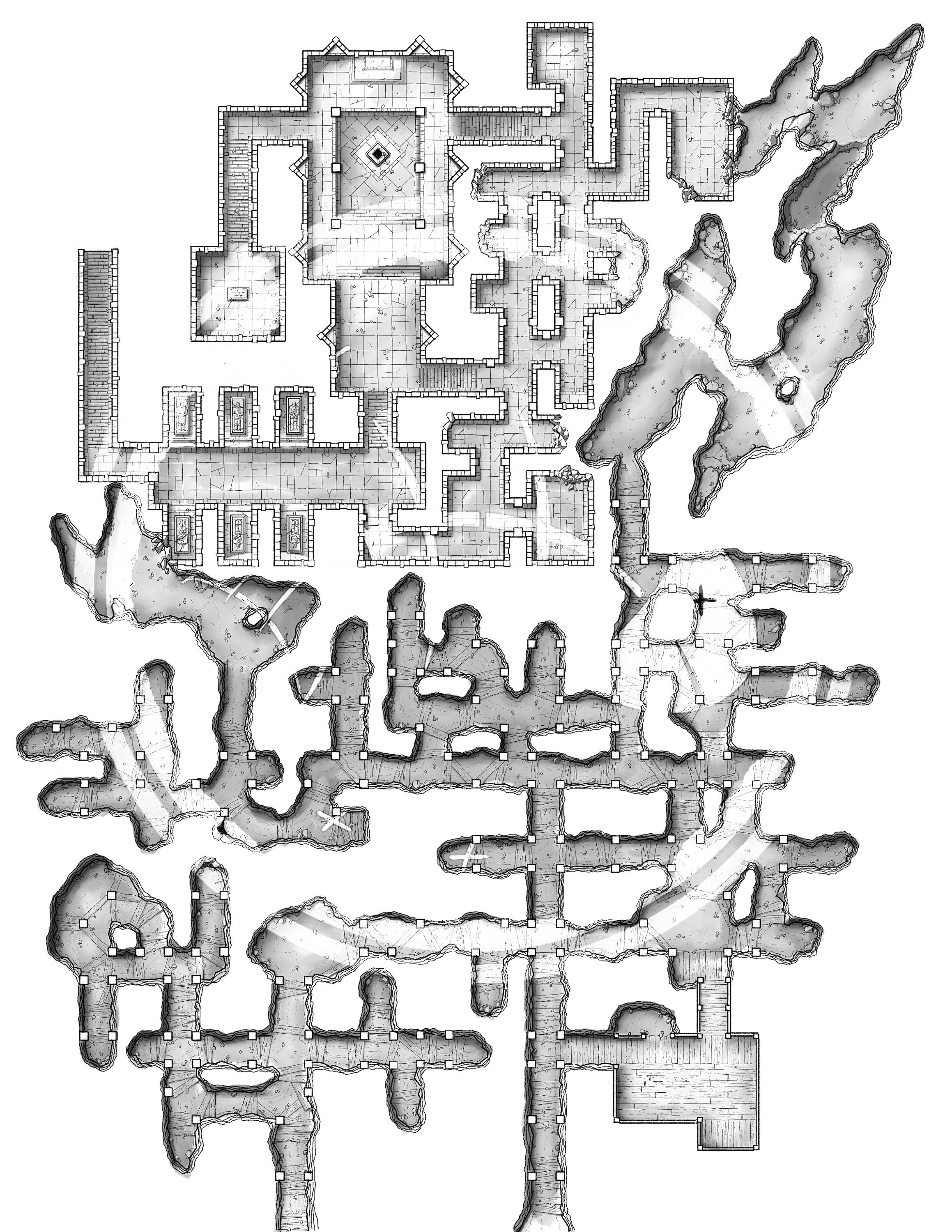 Dnd/rpg Encounter Maps - Empty Mine - Etsy
