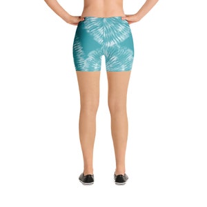 Blue Green Tie Dye Slider Spandex Shorts - Etsy