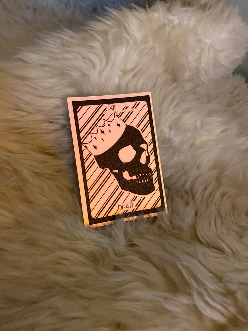 Death Tarot Holographic Stickers Major Arcana Inspired Skull - Etsy