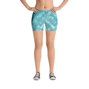 Blue Green Tie Dye Slider Spandex Shorts - Etsy