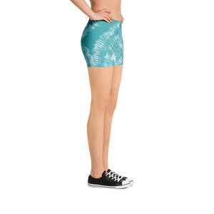 Blue Green Tie Dye Slider Spandex Shorts - Etsy