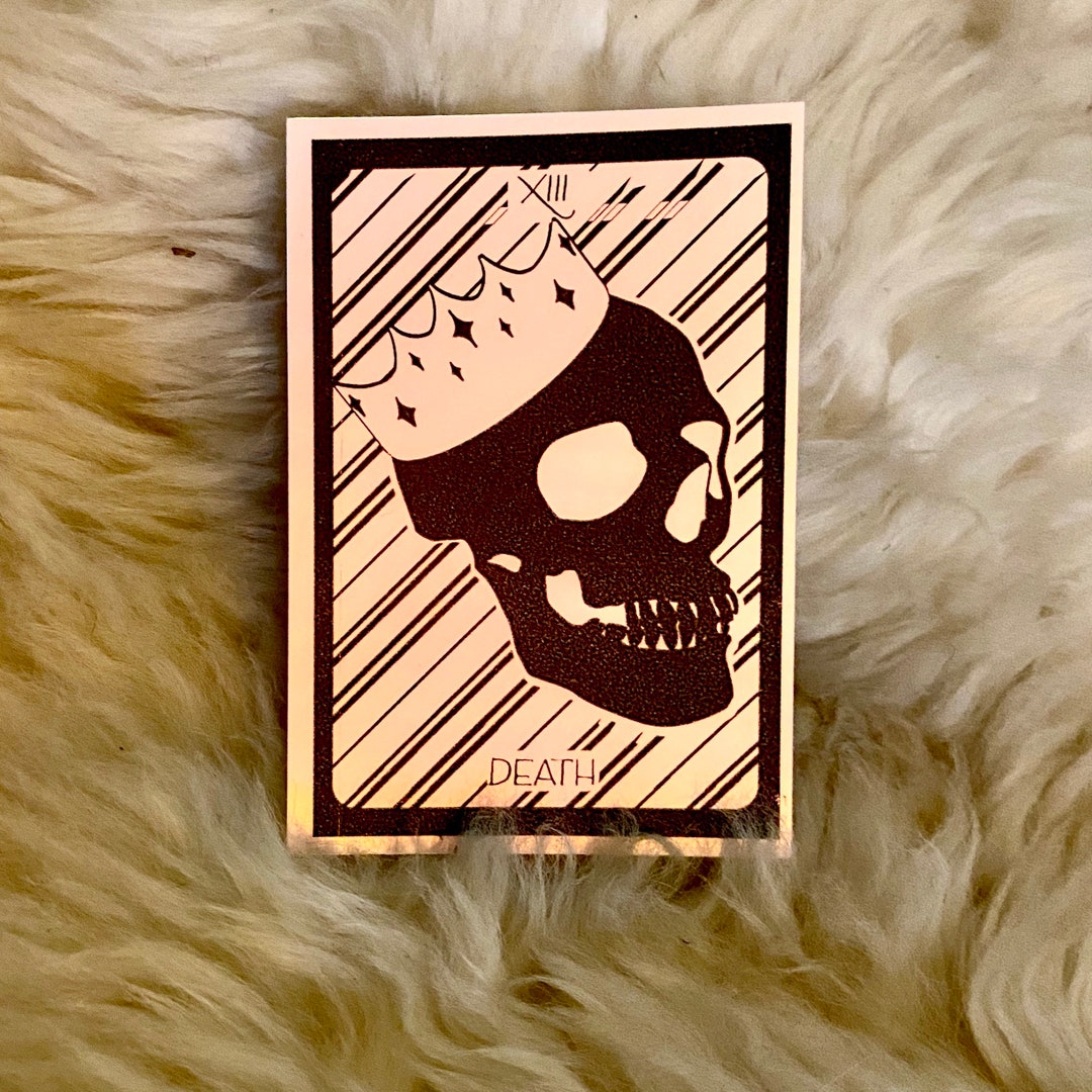 Death Tarot Holographic Stickers Major Arcana Inspired Skull - Etsy