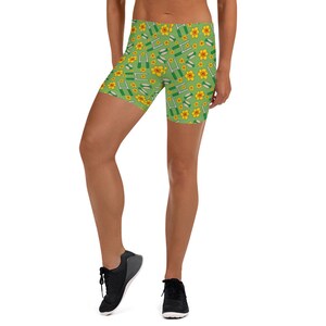 Daffodils and Rugby Sliders Spandex Shorts - Etsy