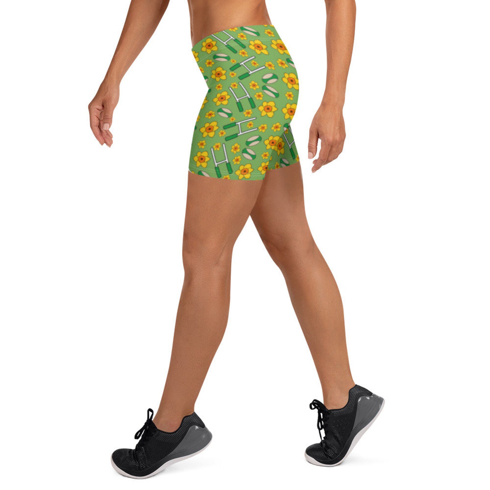 Daffodils and Rugby Sliders Spandex Shorts - Etsy