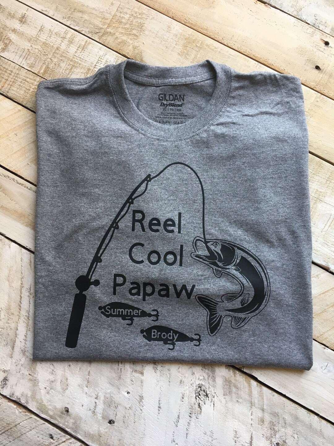 Personalized Reel Cool Papaw Fishing Shirt With Kids Names. Also ...