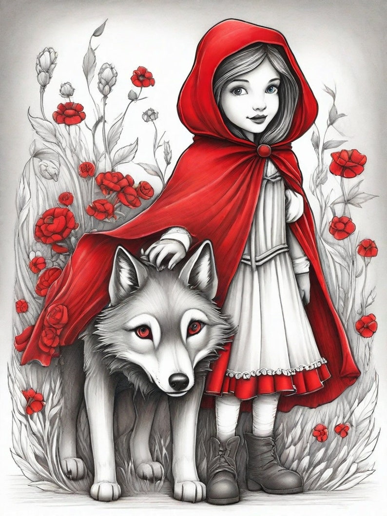 Little Red Riding Hood, Clipart PNG - Etsy