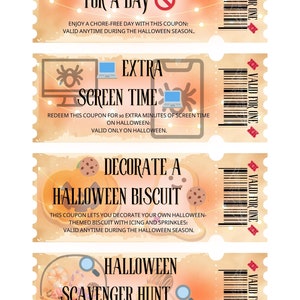 31 Printable Halloween Coupons for Kids | Digital Download | Fun ...