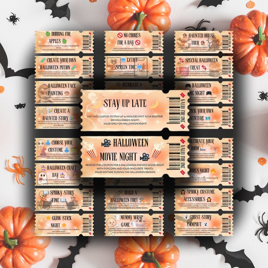 31 Printable Halloween Coupons for Kids | Digital Download | Fun ...