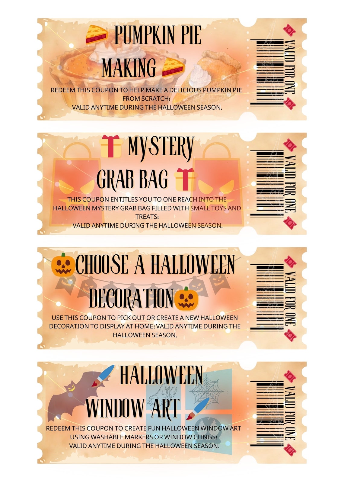 31 Printable Halloween Coupons for Kids | Digital Download | Fun ...