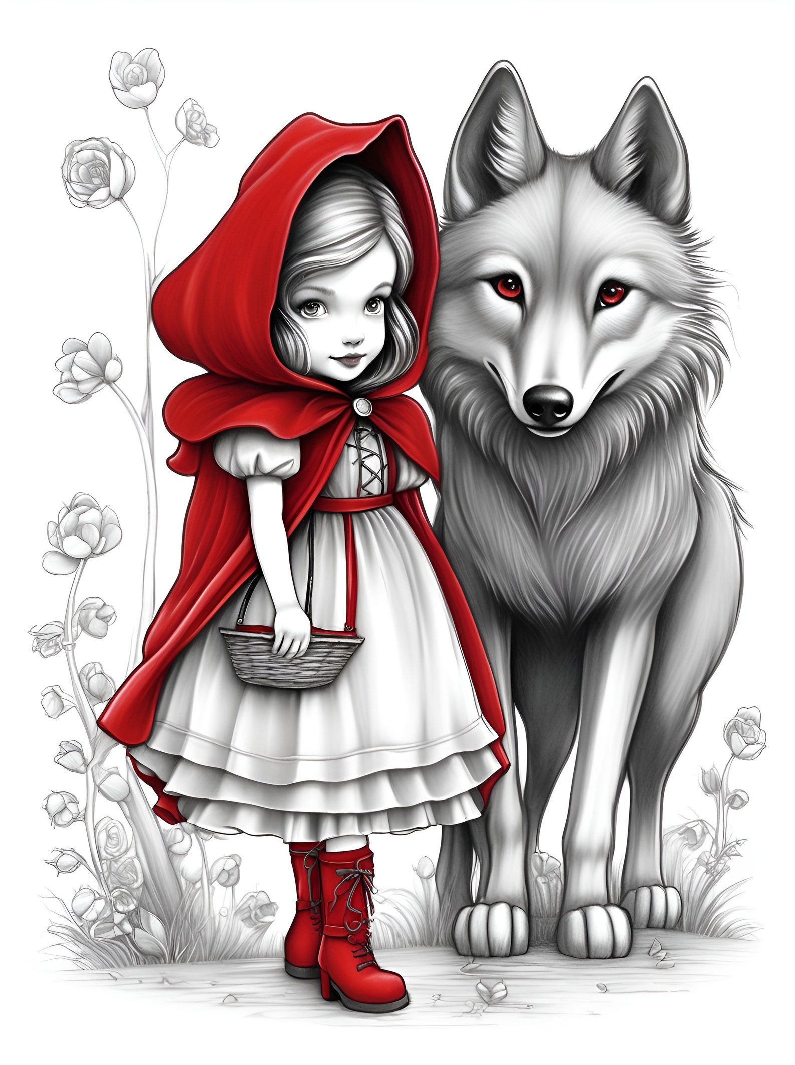 Little Red Riding Hood, Clipart PNG - Etsy